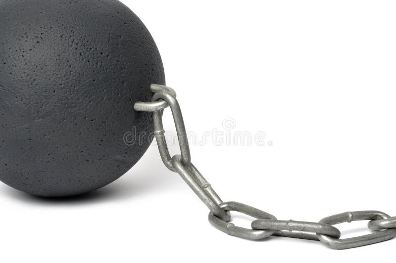 Ball and chain stock image. Image of games, isolated, captive - 121103
