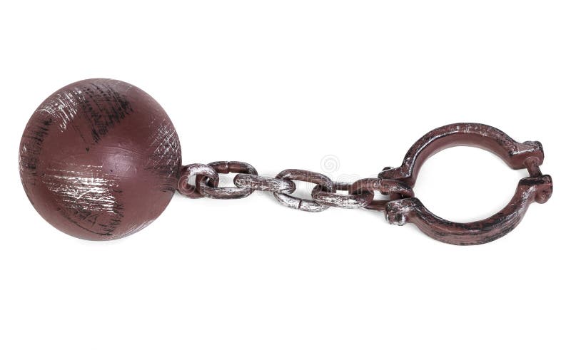 Handcuffs and Ball and Chain Stock Image - Image of remains, object ...