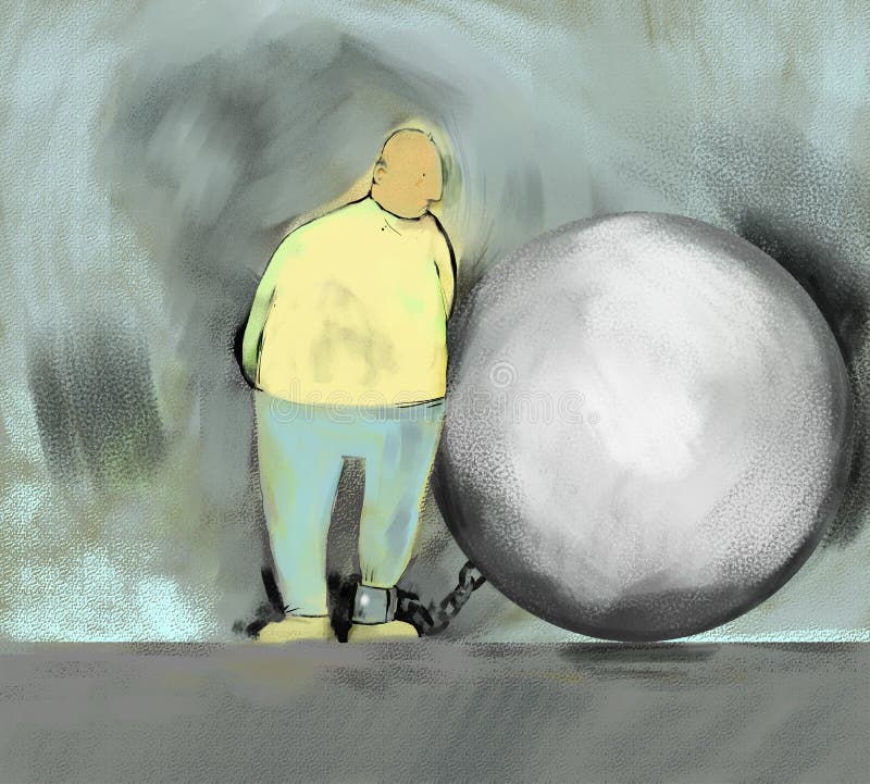 Ball and chain stock illustration. Illustration of ball - 41327699