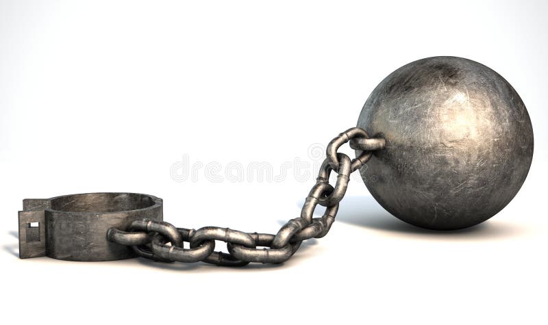 Ball and chain drawing stock vector. Illustration of restraint - 22499887