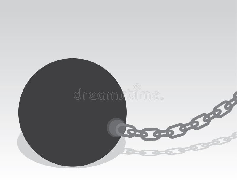 Ball and Chain stock vector. Illustration of gray, scary - 30376183