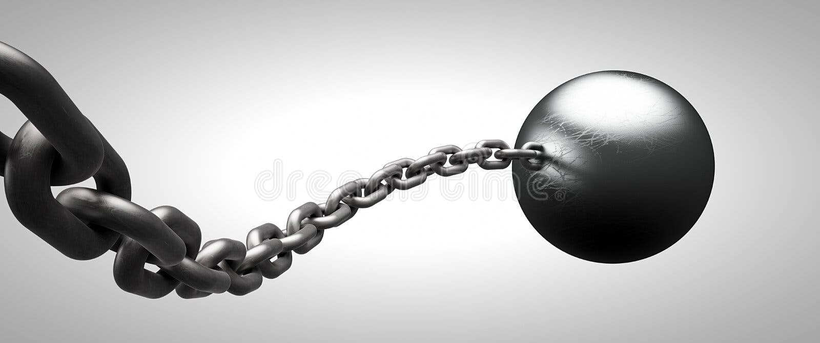 Ball and chain stock image. Image of dragging, isolated - 27068275