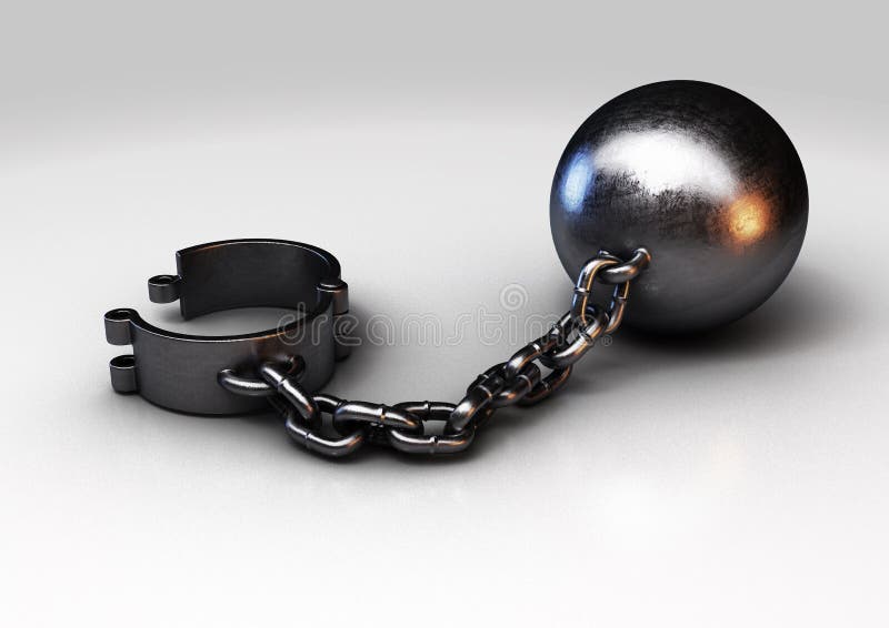 Ball and Chain in Prison stock photo. Image of eerie - 47639198