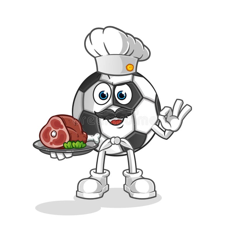 Ball Chef with Meat Mascot. Cartoon Vector Stock Vector - Illustration ...
