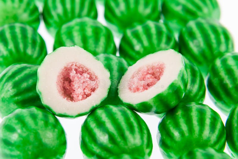 Ball of Chewing Gum in Watermelon Shape Stock Image - Image of backdrop ...