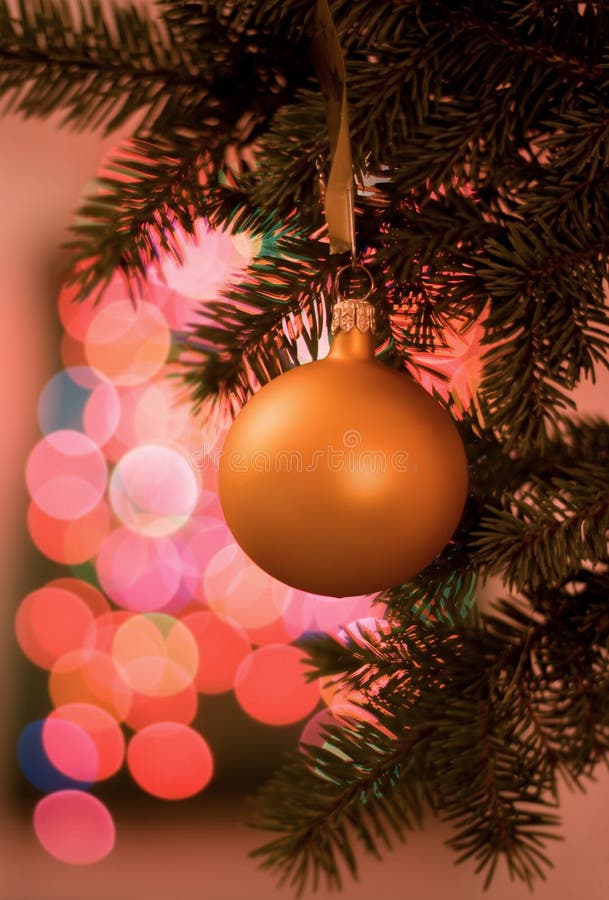 Ball on christmas tree stock image. Image of decoration - 12078251