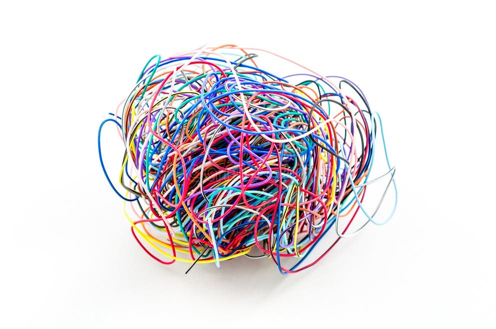 A Ball of Colourful Cables I Stock Photo - Image of power, plastic ...