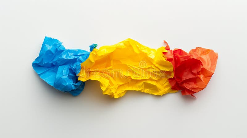 A Ball of Crumpled Paper in Primary Colors, Full of Potential Stock ...