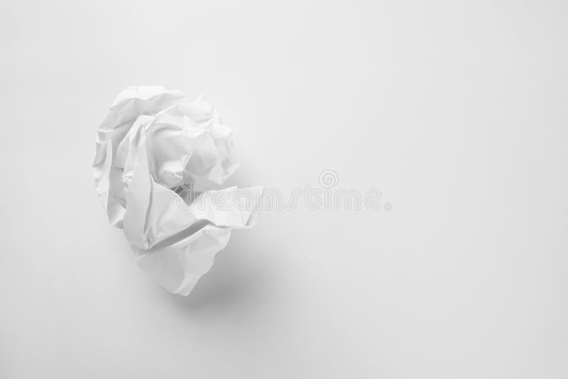 Ball of Crumpled Paper on White Background Stock Photo - Image of ...
