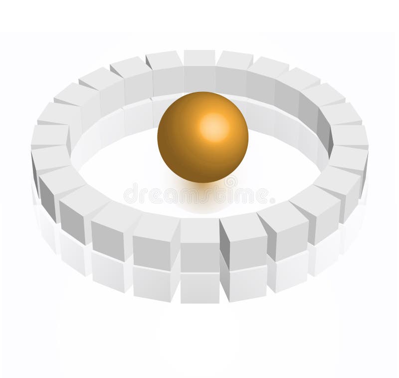 Ball with cubes stock illustration. Illustration of three - 10673426