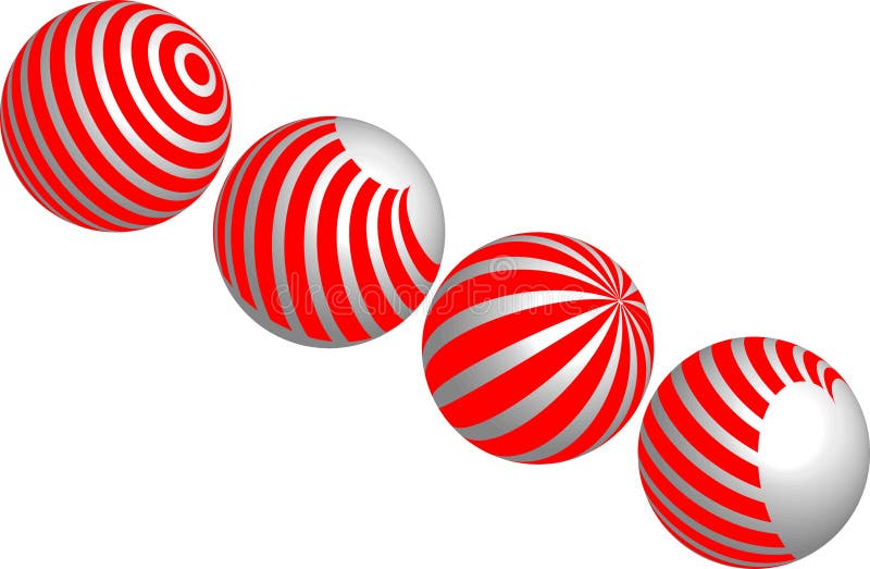 Different Red and White Ball-shaped Line Patterns on a White Background ...