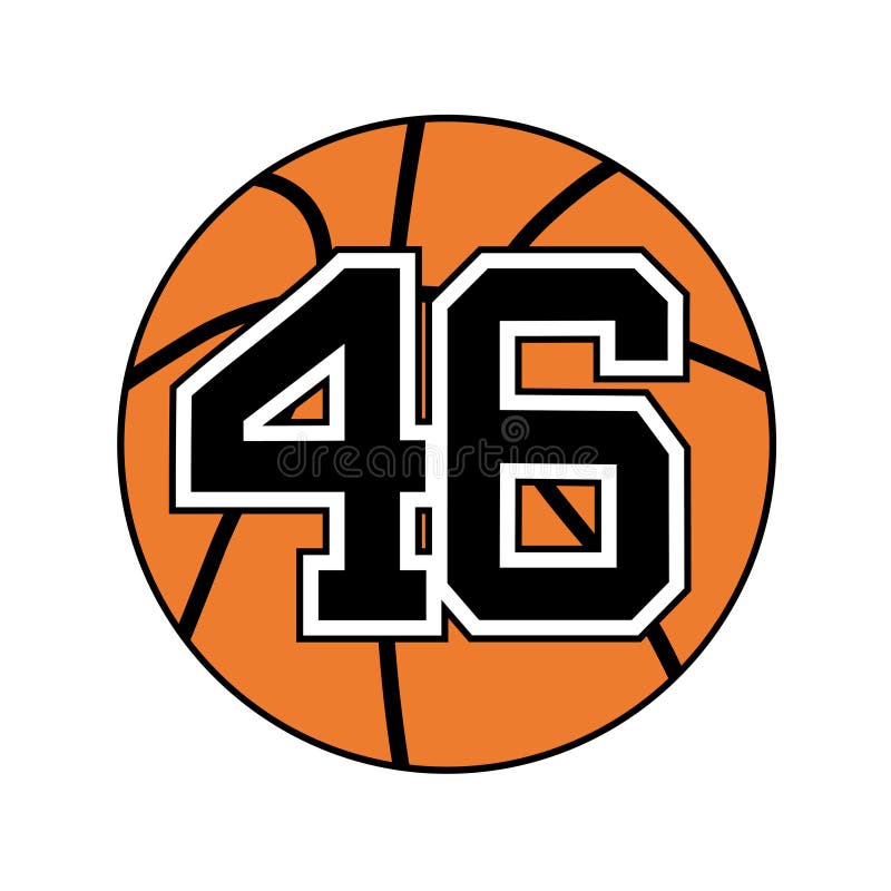 Ball Des Basketballsymbols Mit Nr. 46 Vektor Abbildung - Illustration ...