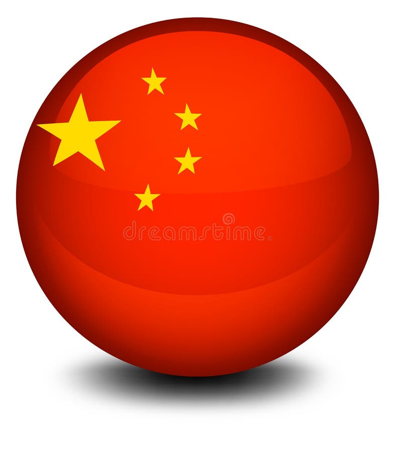 China Button Flag Round Shape Stock Illustration - Illustration of ...