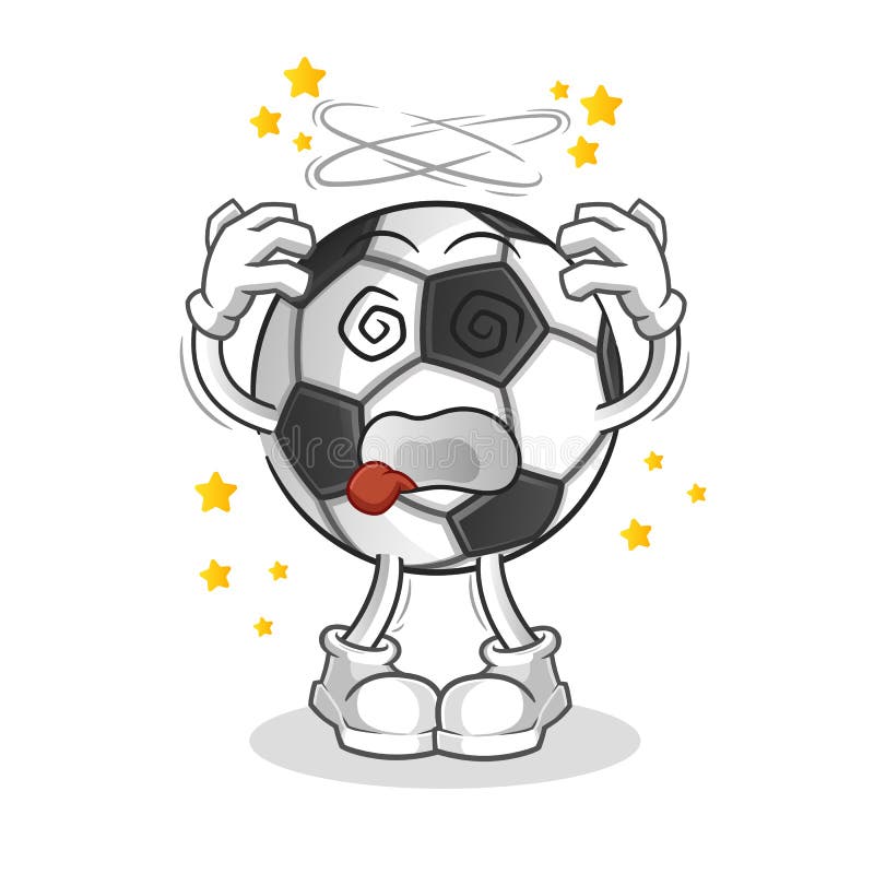 Ball Dizzy Head Mascot. Cartoon Vector Stock Vector - Illustration of ...