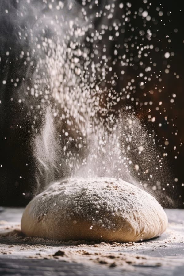 A Ball of Dough Covered in Powder, Perfect for Baking Concept Stock Image - Image of flour ...