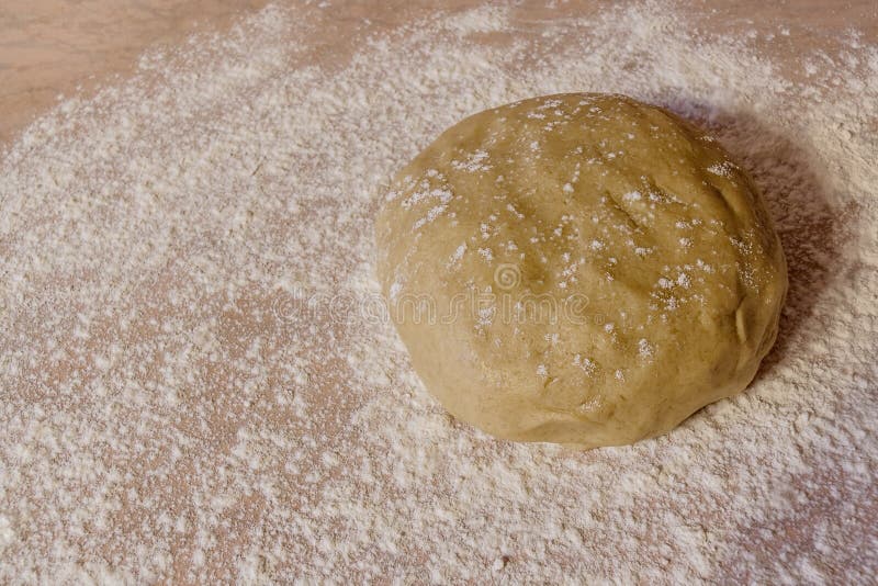 Ball of Dough with Dusting of Flour Stock Image - Image of white ...