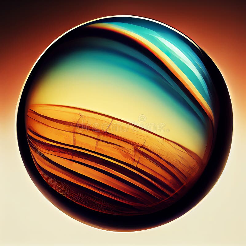 A Ball with Earth and Sky Inside. Magic Glass Transparent Ball. Life in ...