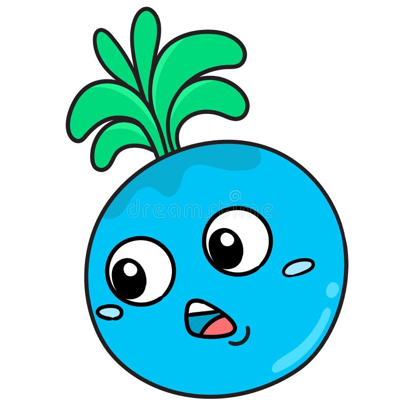 Emoticon Ball with an Expression of Restraining Anger, Doodle Kawaii ...