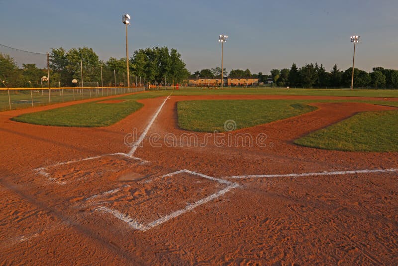 Ball Field and Golden Light Stock Image - Image of home, lights: 73982309