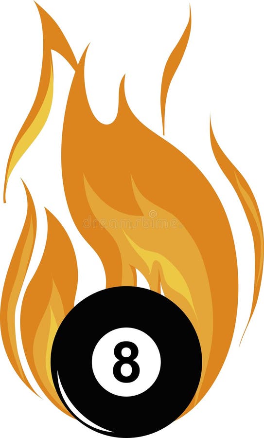 8 Ball with Fire Flame Illustration Stock Illustration - Illustration ...
