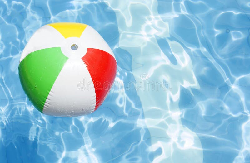 Ball Floating in a Blue Swimming Pool Stock Image - Image of beach ...