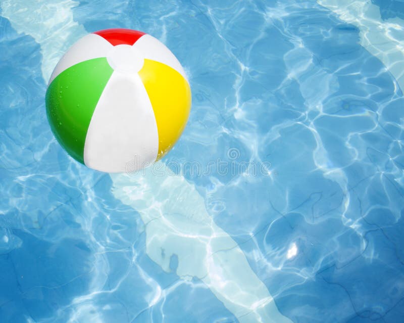 Ball Floating in a Blue Swimming Pool Stock Image - Image of mexico ...