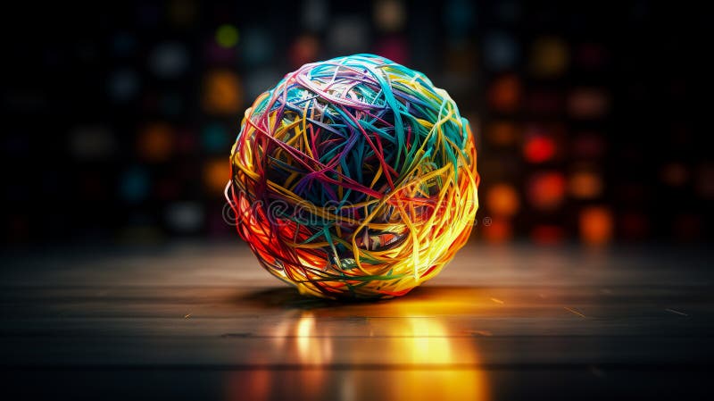 Ball of Floss Multicolour. Close-up Stock Image - Image of blurred ...