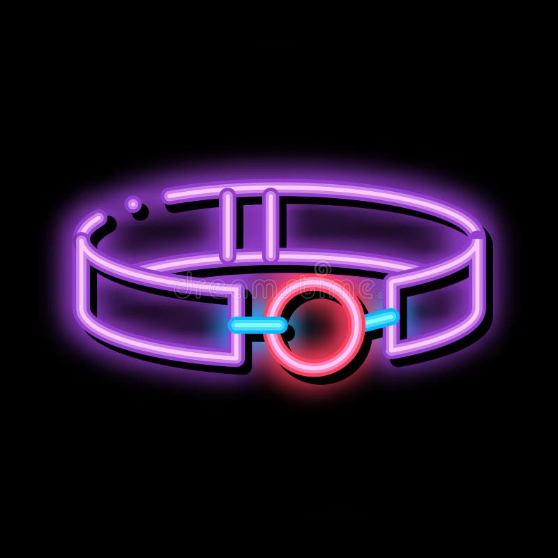Ball Gag Sex Toy Neon Glow Icon Illustration Stock Vector Illustration Of Games Leather