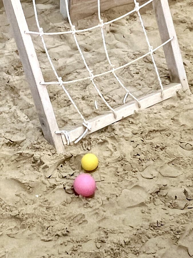 Ball Games and Rope Climbing for Children on the Beach Stock Photo ...