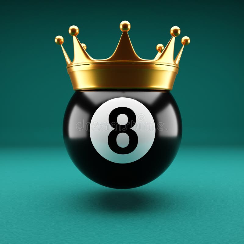An 8ball with a Golden Crown, Symbolizing Dominance in Billiards Stock ...