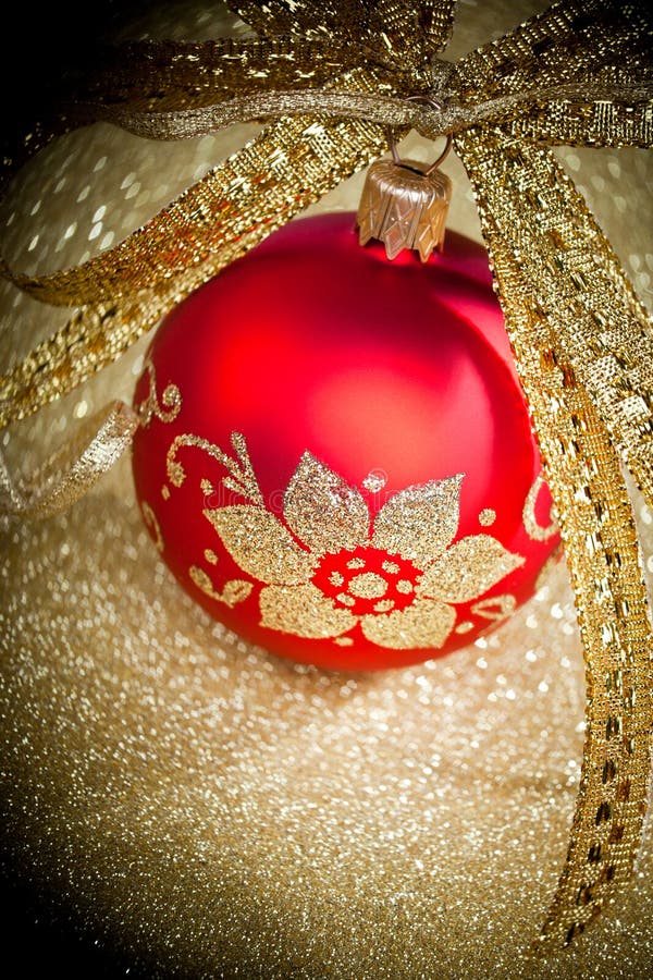 Ball with golden ribbon stock photo. Image of background - 28146574