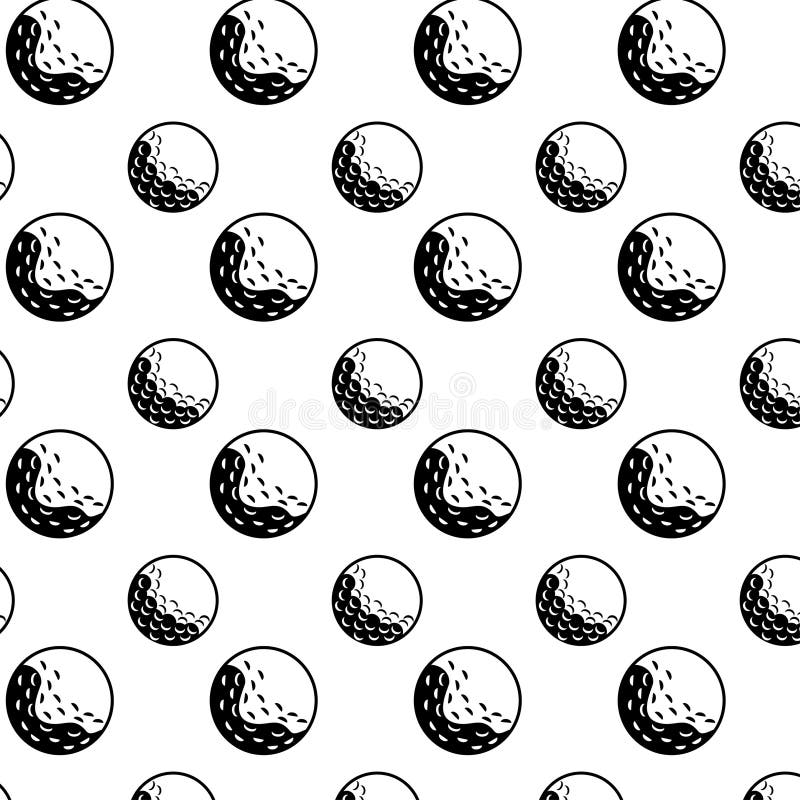 Ball Golf Silhouette Seamless Pattern Background Stock Vector ...