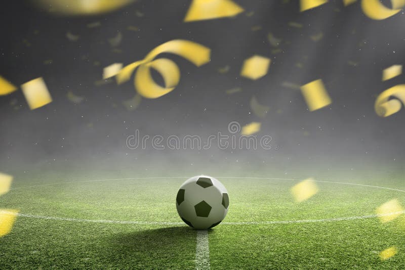 Ball on the grass stock image. Image of game, night - 260930343