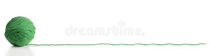A Ball of Green Yarn with a Long Thread. Stock Illustration ...