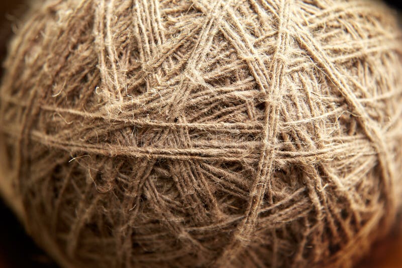 Ball of Grey Natural Linen String Top View Stock Image - Image of line ...