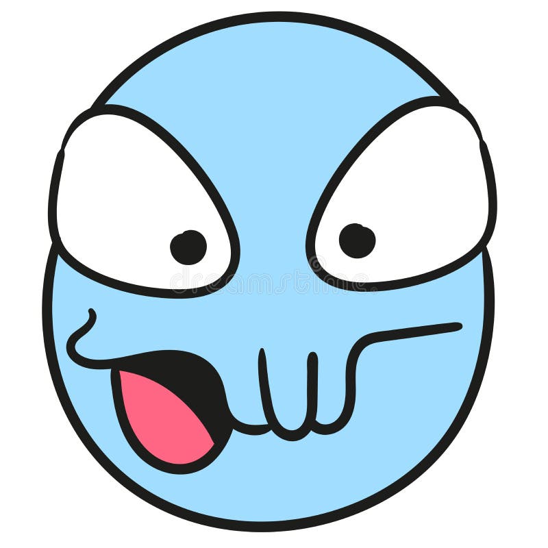 Emoticon Ball with an Expression of Restraining Anger, Doodle Kawaii ...