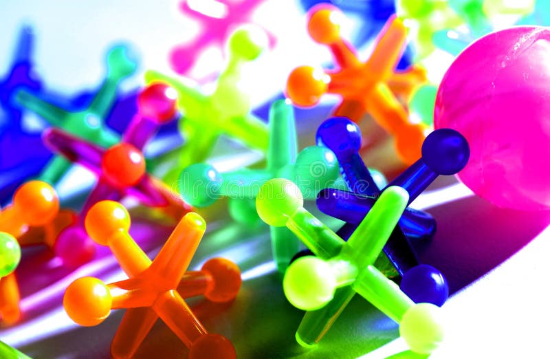 Ball and jacks stock image. Image of ball, colorful, closeup - 16339523