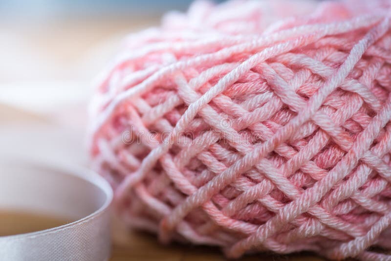 Ball of Knitting Yarn with Ribbon Stock Image - Image of fluffy, fiber ...