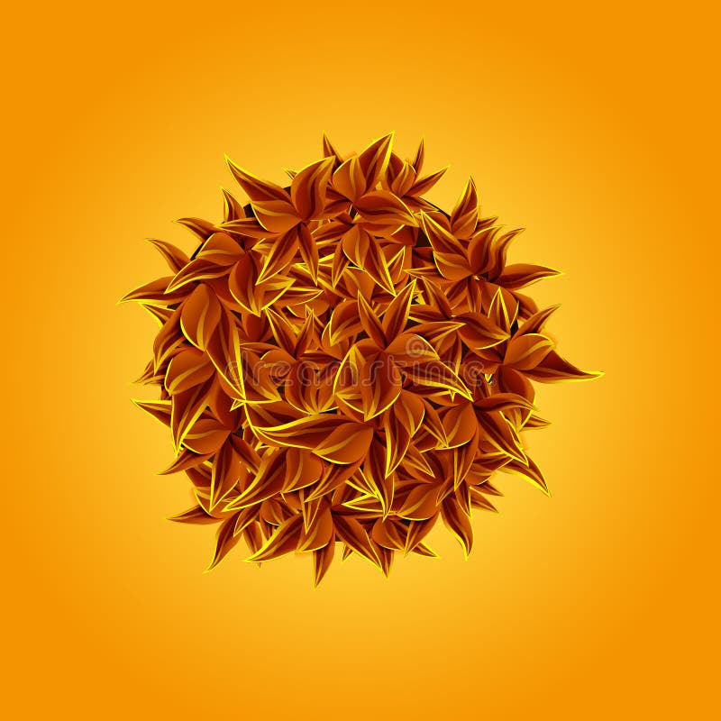 Ball in the Leaves in Brown and Yellow Autumn Colors Stock Vector ...