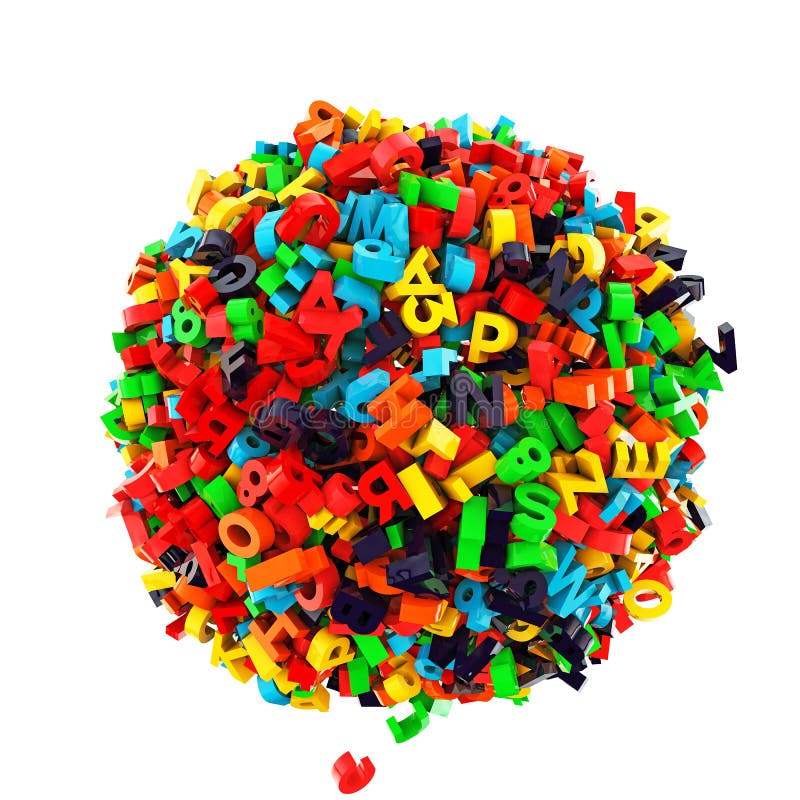 The ball of the letters stock illustration. Illustration of volume ...