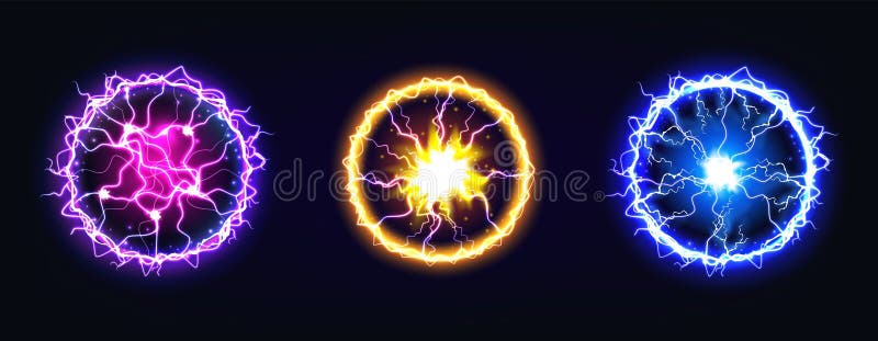 Ball Lightning Energy. Electric Circle. Effect Burst Magic Power ...
