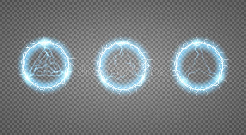 Ball Lightning, Light Effect Abstract Round Frame with Lightning ...