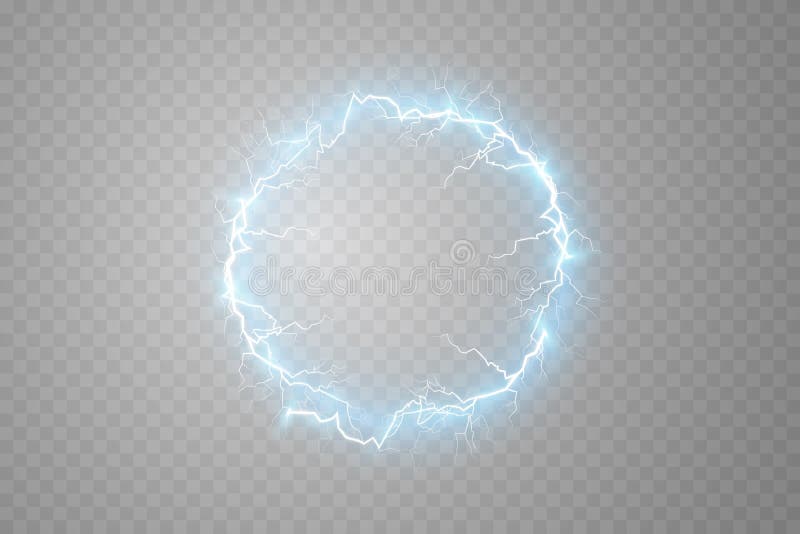 Ball Lightning on a Light Transparent Blue Background. Vector ...
