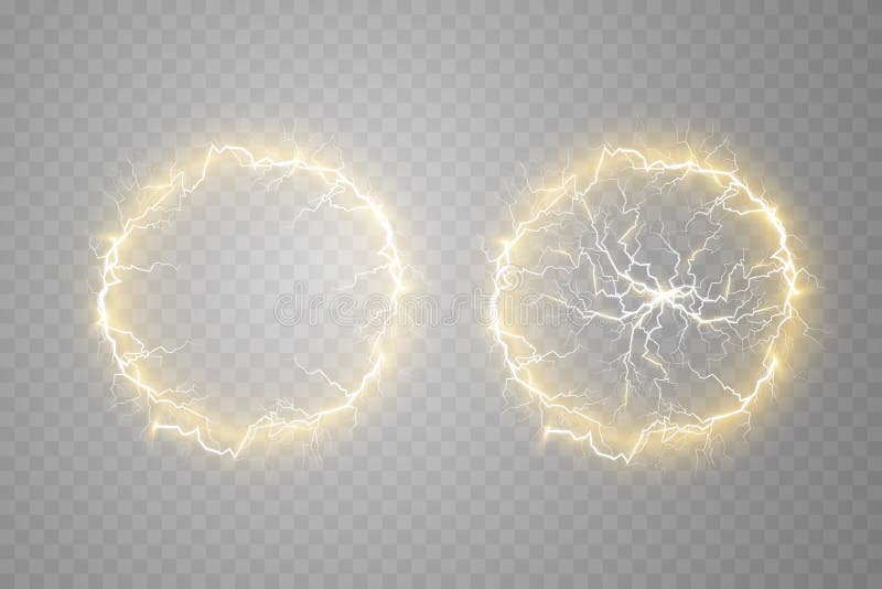 Ball Lightning on a Transparent Background. Vector Illustration ...