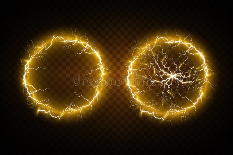 Ball Lightning on a Transparent Background. Vector Illustration ...