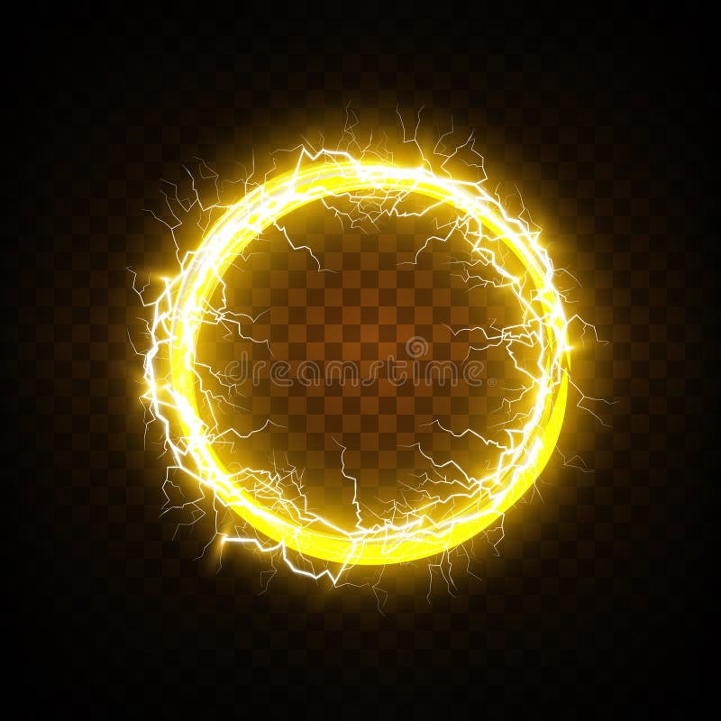 Ball Lightning on a Transparent Background. Vector Illustration ...