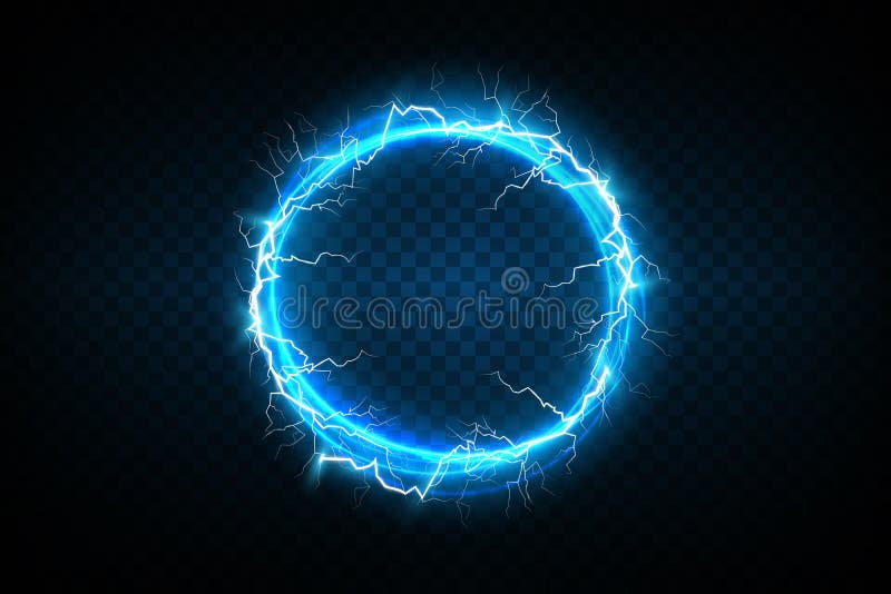 Ball Lightning on a Transparent Dark Blue Background. Vector ...