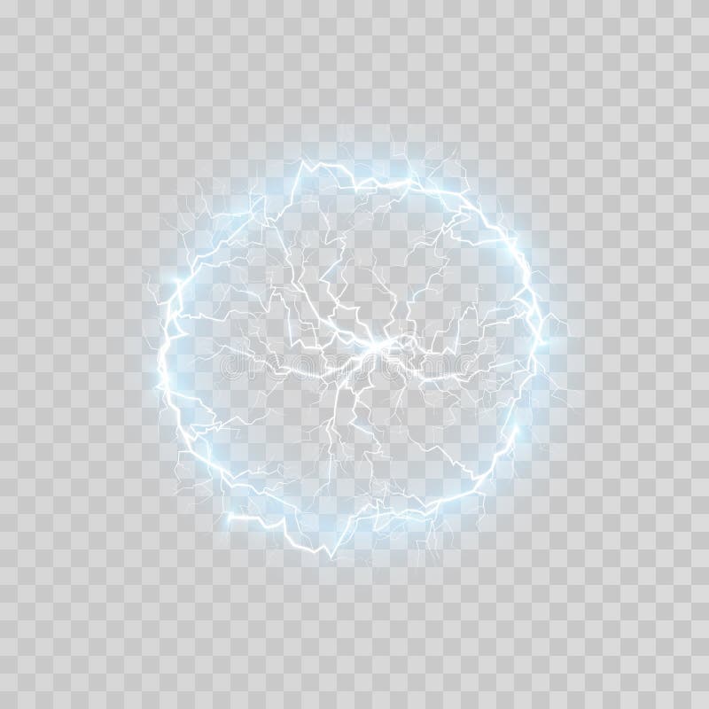 Ball Lightning, Light Effect Abstract Round Frame with Lightning ...