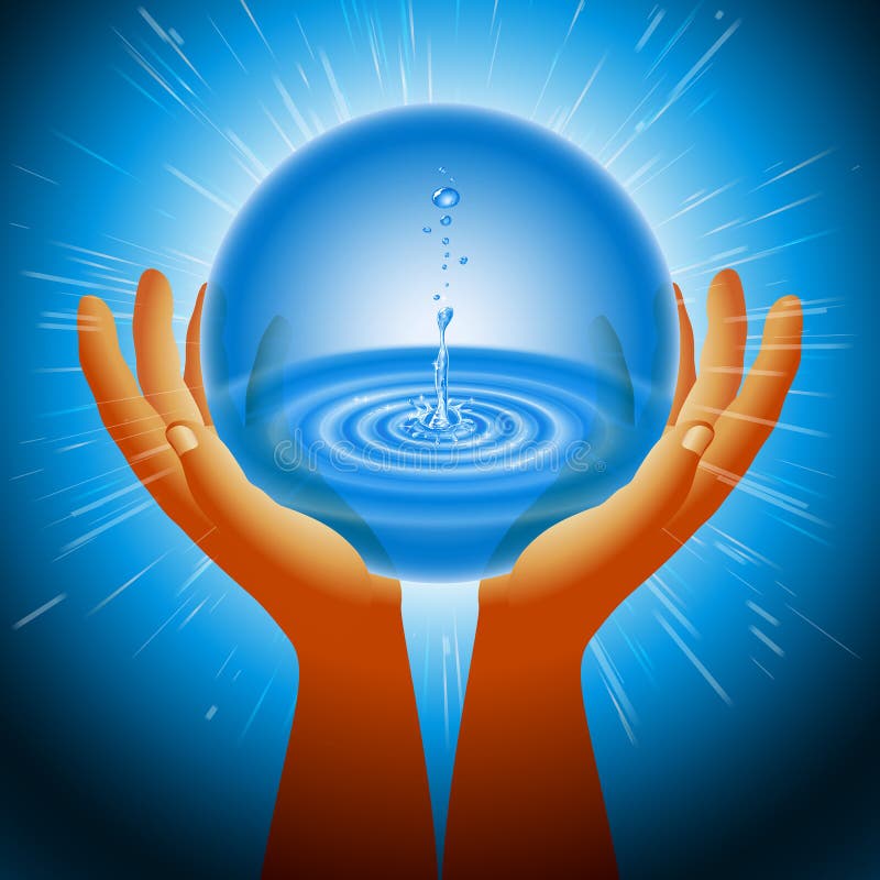 Ball Magic Ecology Water Hand Flash Light Background Stock Vector ...