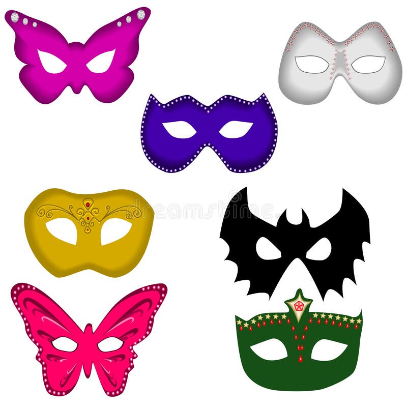 Ball masks set stock vector. Illustration of colors, dancing - 23115210